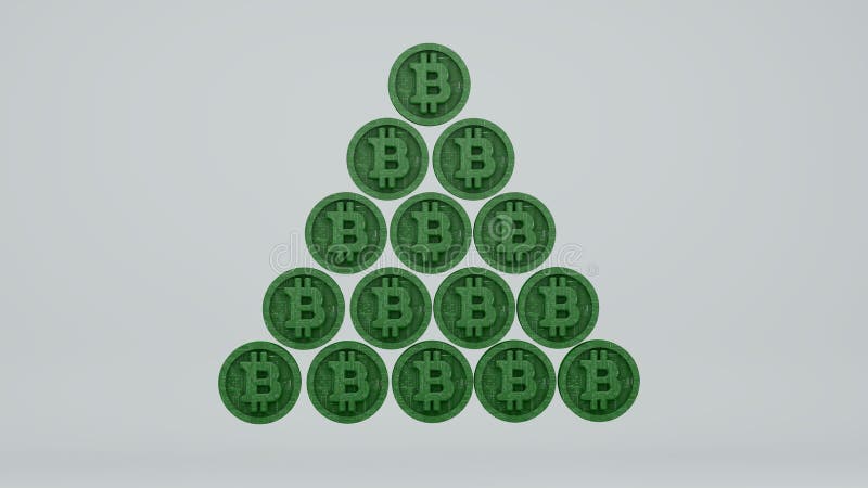 Financial Pyramid of Bitcoins, 3d Stock Illustration - Illustration of ...