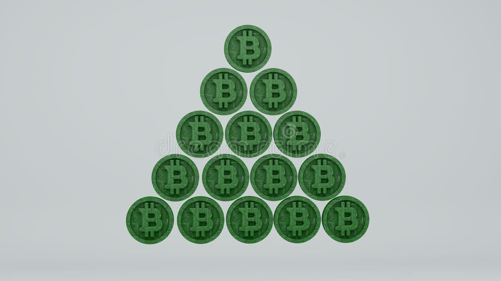 Financial Pyramid of Bitcoins, 3d Stock Illustration - Illustration of ...