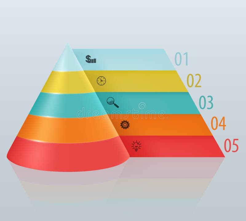 Financial Pyramid with Numbered Tabbed Stock Vector - Illustration of ...