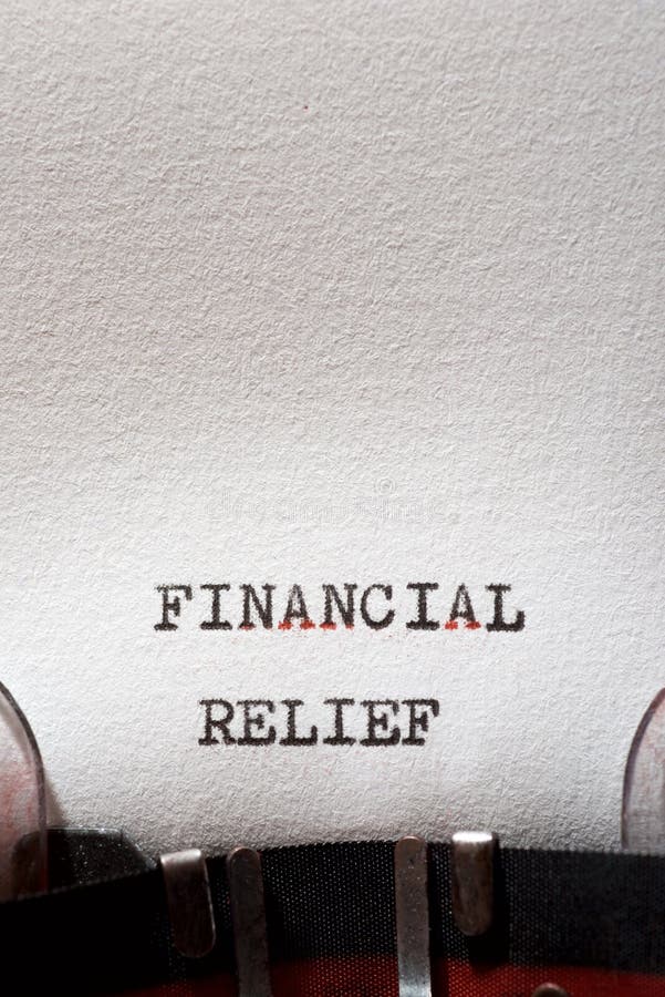 Financial relief phrase stock image. Image of compensation - 205453599