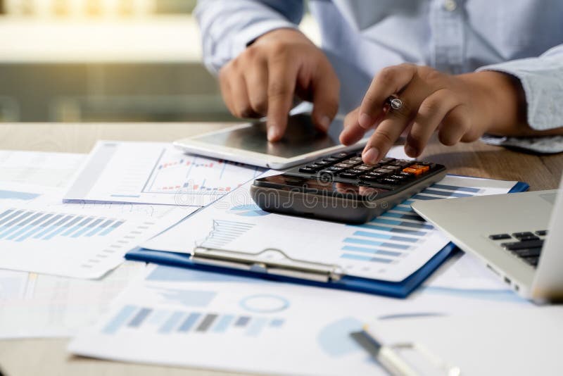 Financial Report- Business Accounting Money Stack Concept Business Man ...