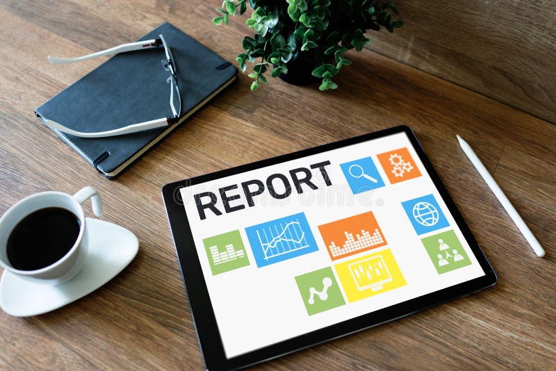 Financial Report Form on Device Screen. Business and Finance Concept ...