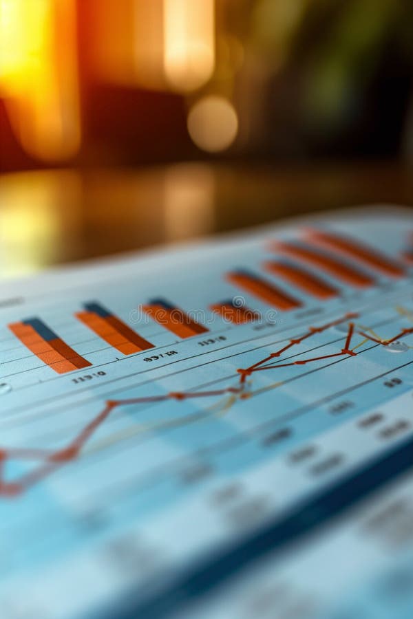 Financial Report Graph Close Up Stock Illustration - Illustration of ...