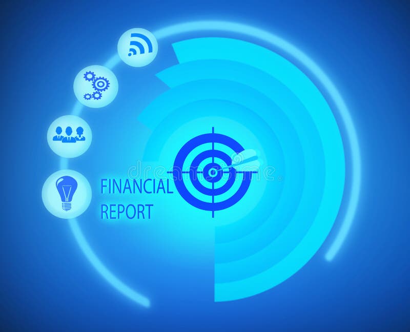 Financial Report Blue Background Model Concept Stock Illustration ...
