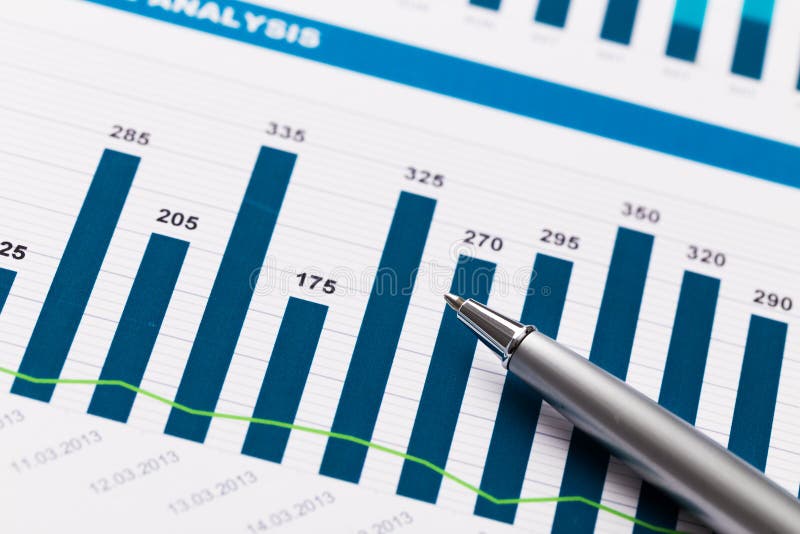 Financial Report and Graphics for Business Stock Image - Image of ...