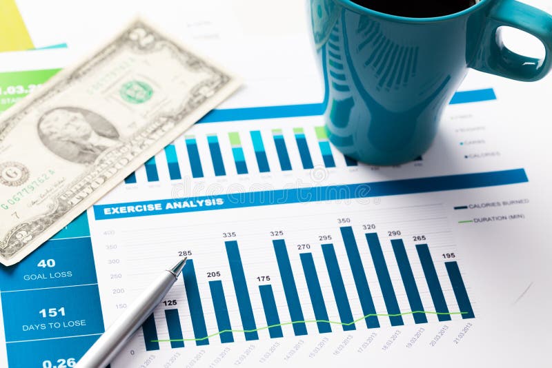 Financial Report and Graphics for Business Stock Photo - Image of ...