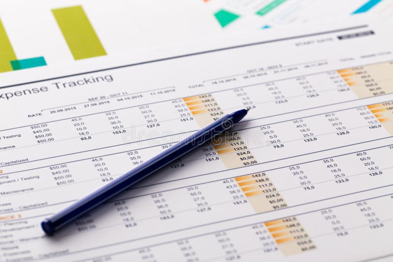 Financial Report and Graphics for Business Stock Image - Image of ...