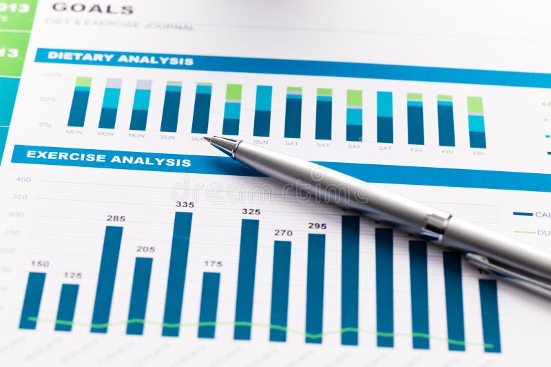 Financial Report and Graphics for Business Stock Photo - Image of ...