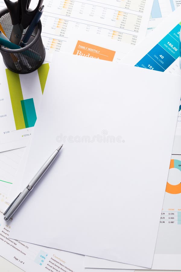 Financial Report and Graphics for Business Stock Image - Image of ...