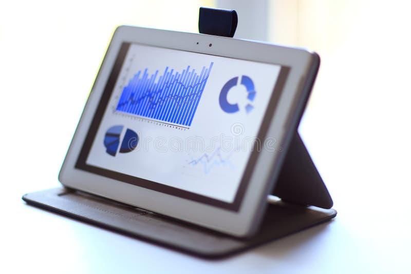 Financial Report on the Laptop Screen. Business Concept Stock Photo ...