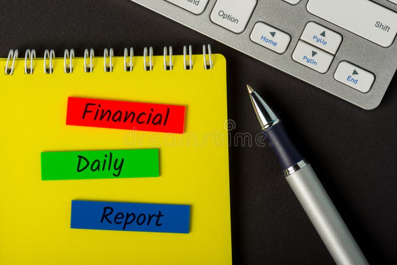 Financial daily Report on Office Workplace. Concept of Control of Key ...