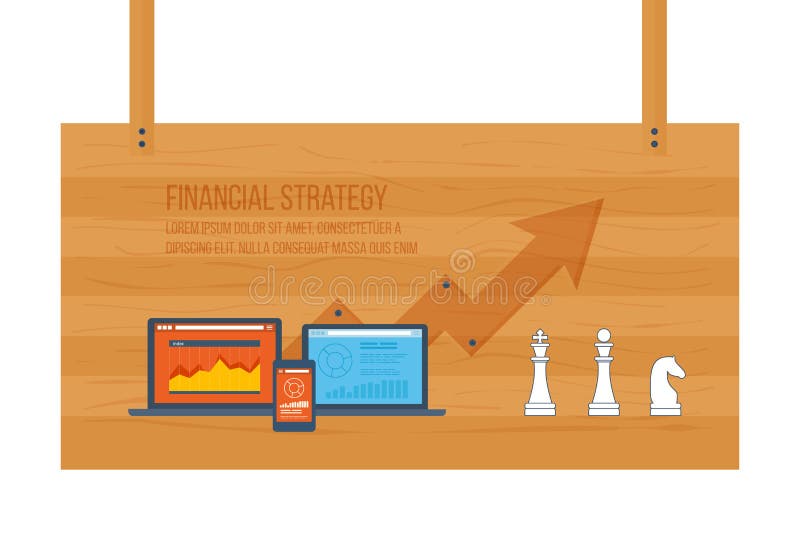 Financial Report and Strategy Concept Stock Vector - Illustration of ...