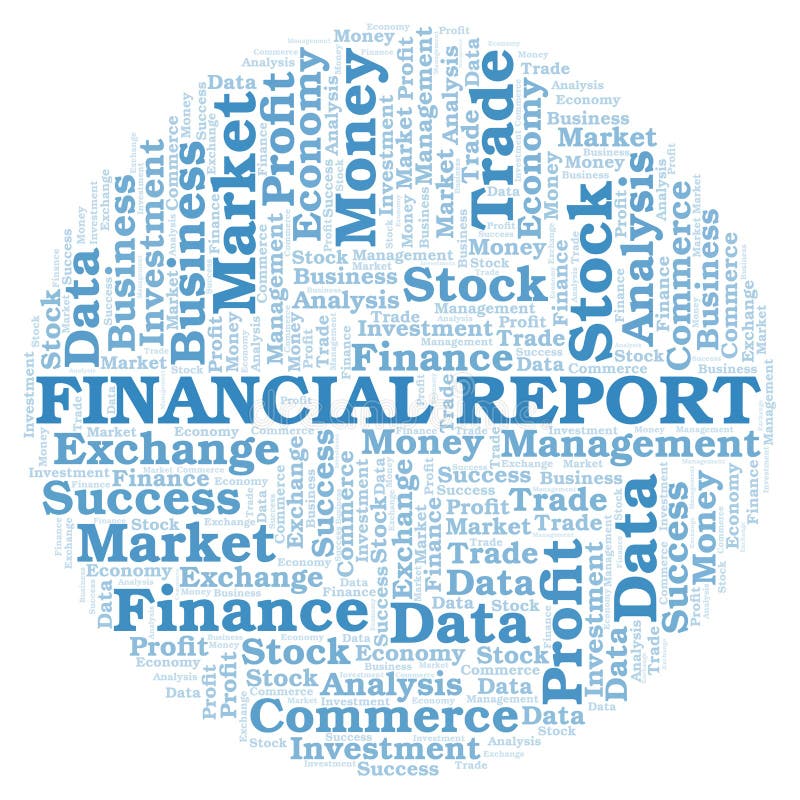 Financial Report Word Cloud. Stock Illustration - Illustration of ...