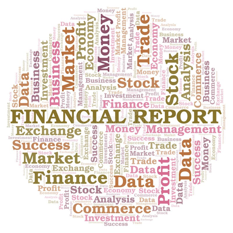 Financial Report Word Cloud. Stock Illustration - Illustration of ...