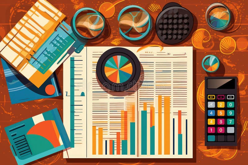 Financial Reporting and Accounting - Generative AI Stock Illustration ...