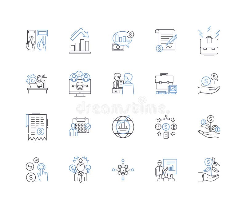 Financial Reporting Line Icons Collection. Transparency, Analysis ...