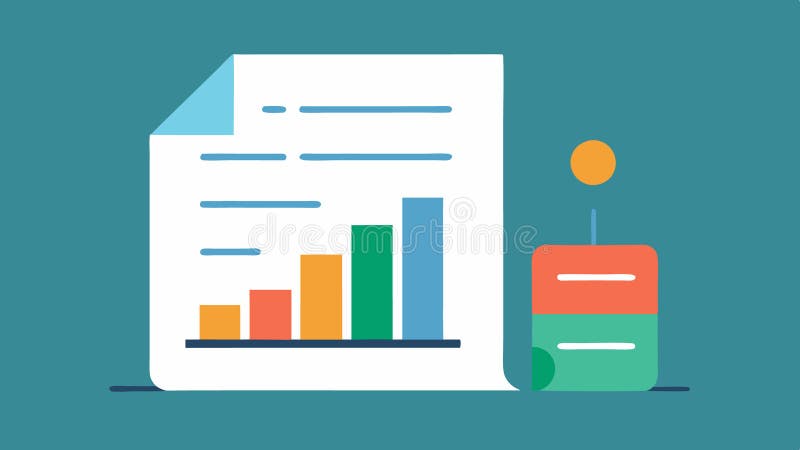 Financial Reporting a Financial Report Document with a Rising Bar Chart ...