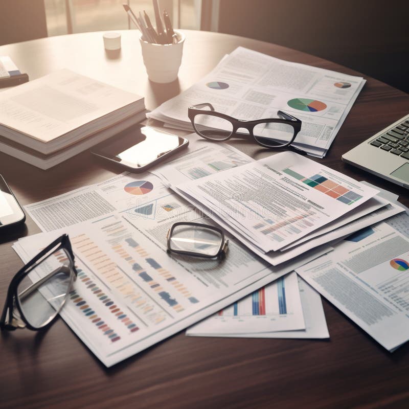 Financial Reports and Documents on Desk Stock Photo - Image of creates ...