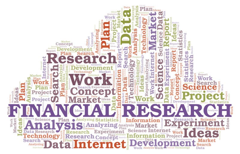 Financial Research Word Cloud Stock Illustration - Illustration of ...