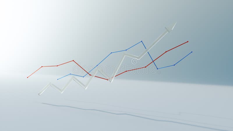 Financial Rising Bar and Graph Growing Side View Stock Illustration ...