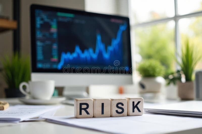 Financial Risk Management Concept with Computer Showing Stock Market ...