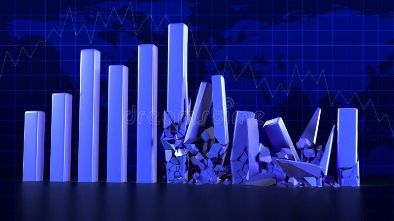 Financial Rubric, Economic Distress. 3D Illustration Stock Illustration ...