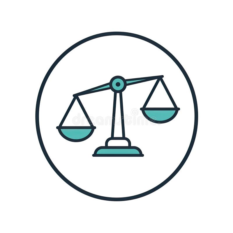 Financial Scale Icon Inside a Ring Symbolizing Equilibrium and Fairness ...