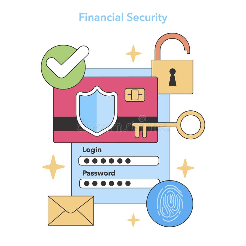 Financial Security Concept. Flat Vector Illustration. Stock Vector ...