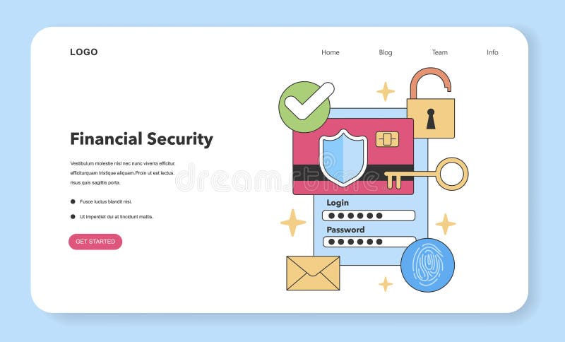 Financial Security Concept. Flat Vector Illustration. Stock Vector ...