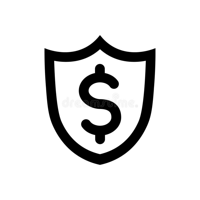 Financial Security Icon. Shield with Dollar Symbol Stock Vector ...