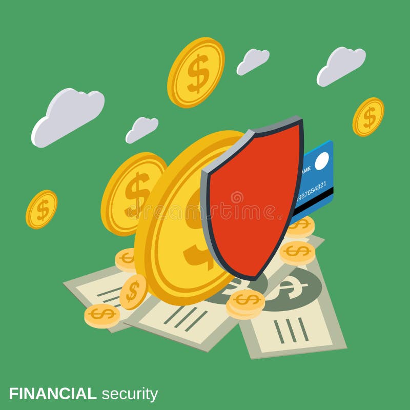 Financial Security, Money Protection Vector Concept Stock Vector ...