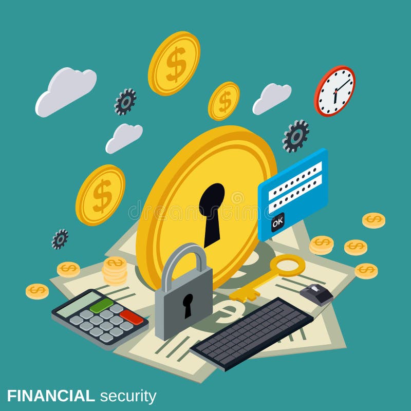 Financial Security, Money Protection Vector Concept Stock Vector ...