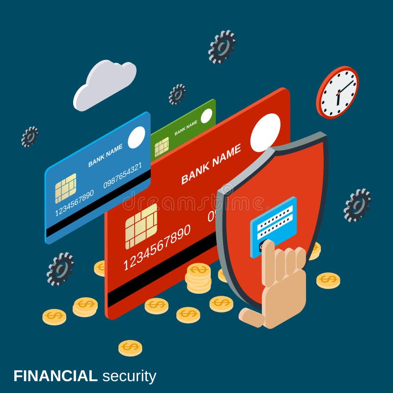 Financial Security, Online Banking, Money Protection Vector Concept ...