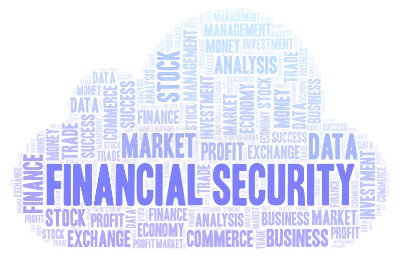 Financial Security Word Cloud Stock Illustration - Illustration of ...