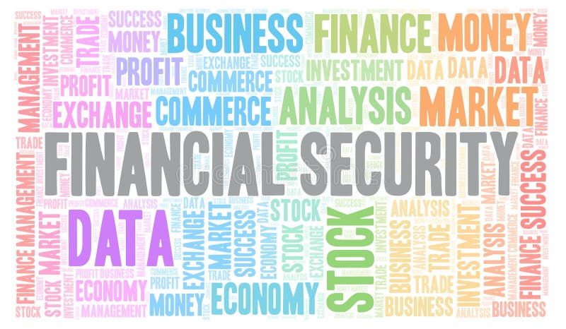 Financial Security Word Cloud Stock Illustration - Illustration of ...