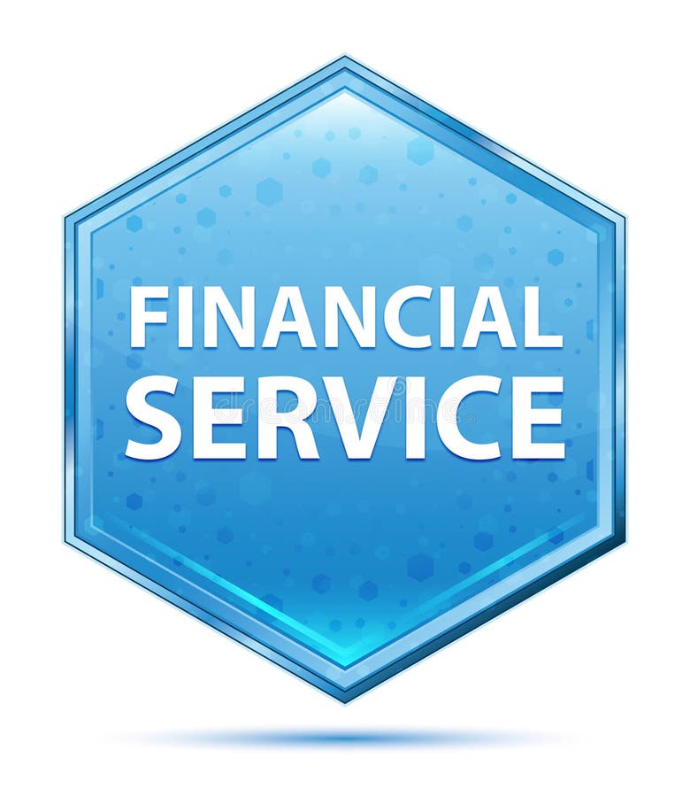 Financial Service Crystal Blue Hexagon Button Stock Illustration ...
