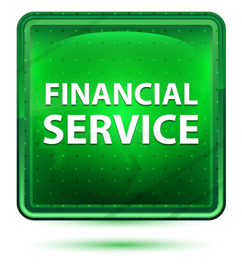 Financial Service Neon Light Green Square Button Stock Illustration ...