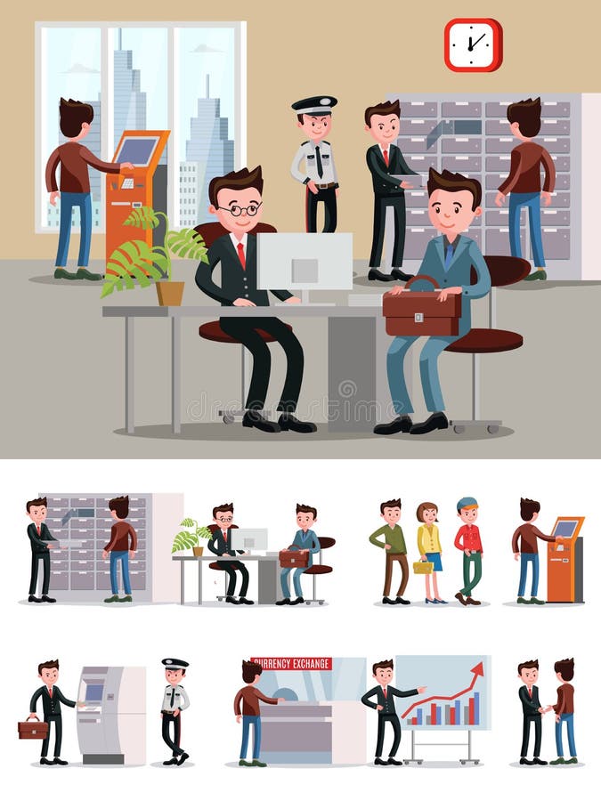 Financial Service People Composition Stock Vector - Illustration of ...