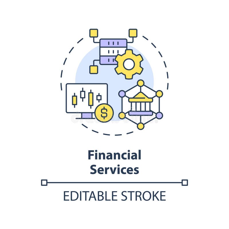 Financial Services Concept Icon Stock Vector - Illustration of linear ...