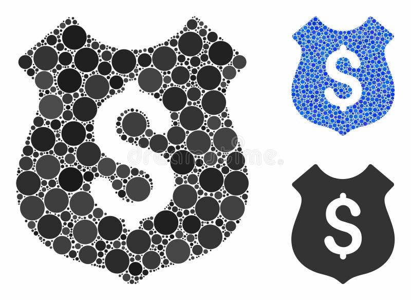 Financial Shield Composition Icon of Round Dots Stock Illustration ...