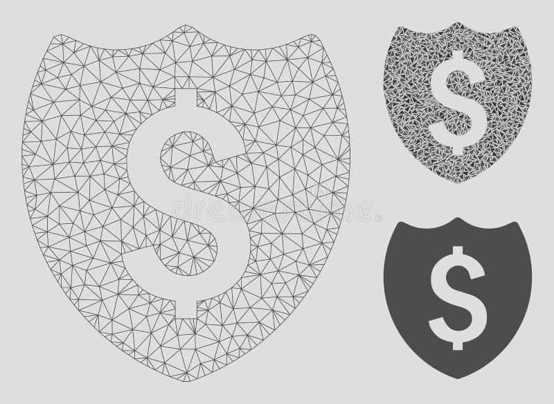 Financial Shield Vector Mesh Network Model and Triangle Mosaic Icon ...