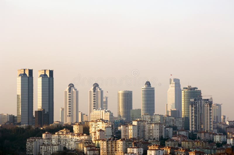 Financial Skyscrapers, Istanbul-Turkey Stock Photo - Image of clear ...