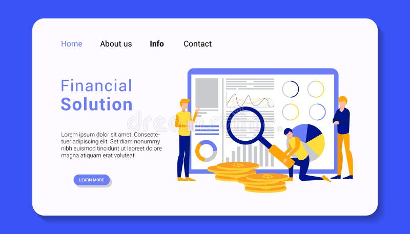 Financial Solution Landing Page Template Graphic Design Illustration ...