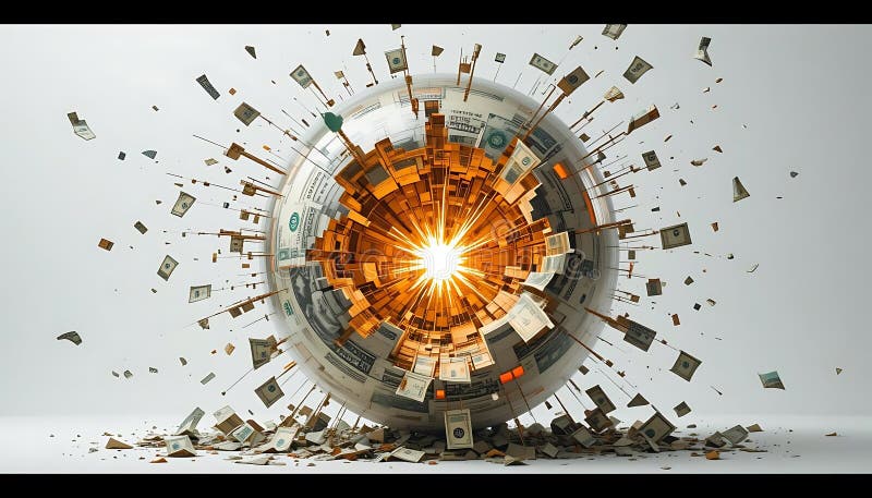 Financial Sphere Exploding with Money Power and Abundance Stock ...