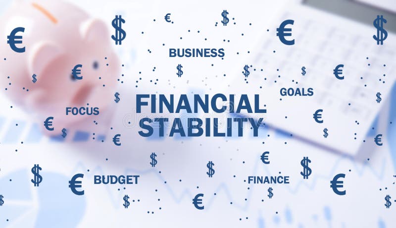 Financial Stability Text with Currency Symbols. Business Stock Image ...