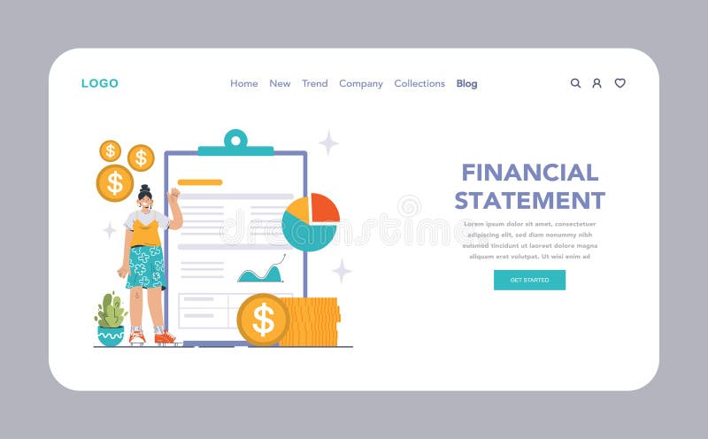 Financial Statement Concept. Flat Vector Stock Vector - Illustration of ...
