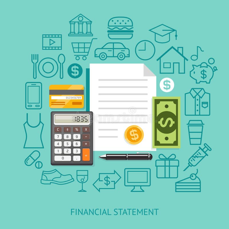 Financial Statement Conceptual Flat Style. Vector Illustration Stock ...