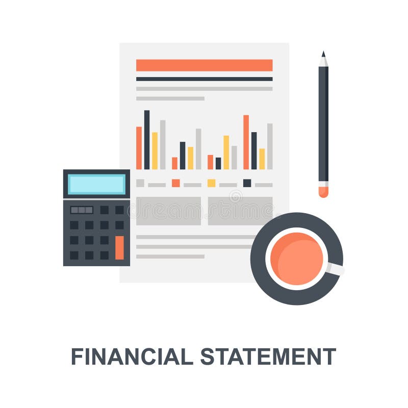 Financial Statement Flat Icon Design Concept Stock Vector - Illustration of data, business ...