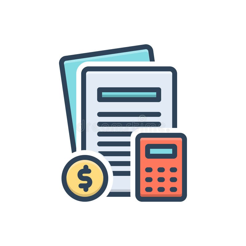 Color Illustration Icon for Financial Statement, Calculator and ...