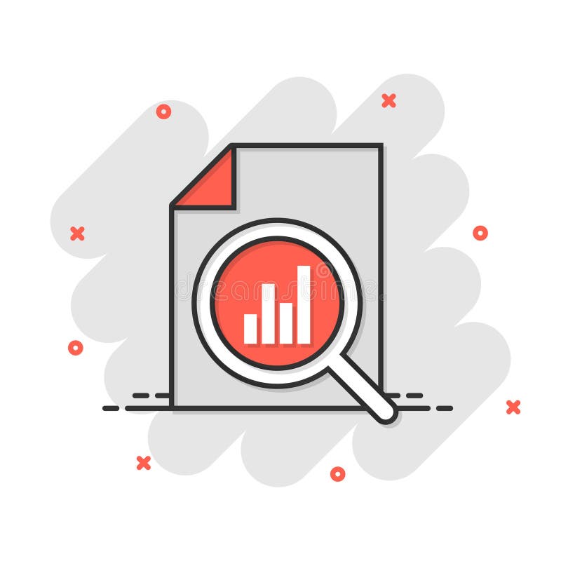 Financial Statement Icon in Comic Style. Result Cartoon Vector ...